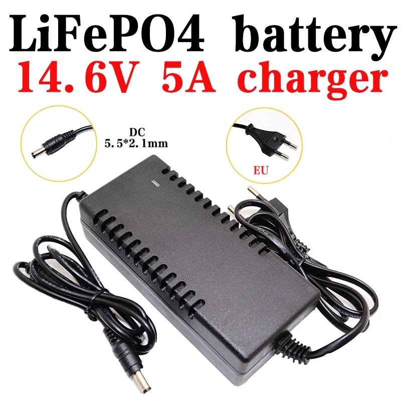 LiFePO4 12V 14.6V 5A charger LFP Lithium iron phosphate fast battery ...