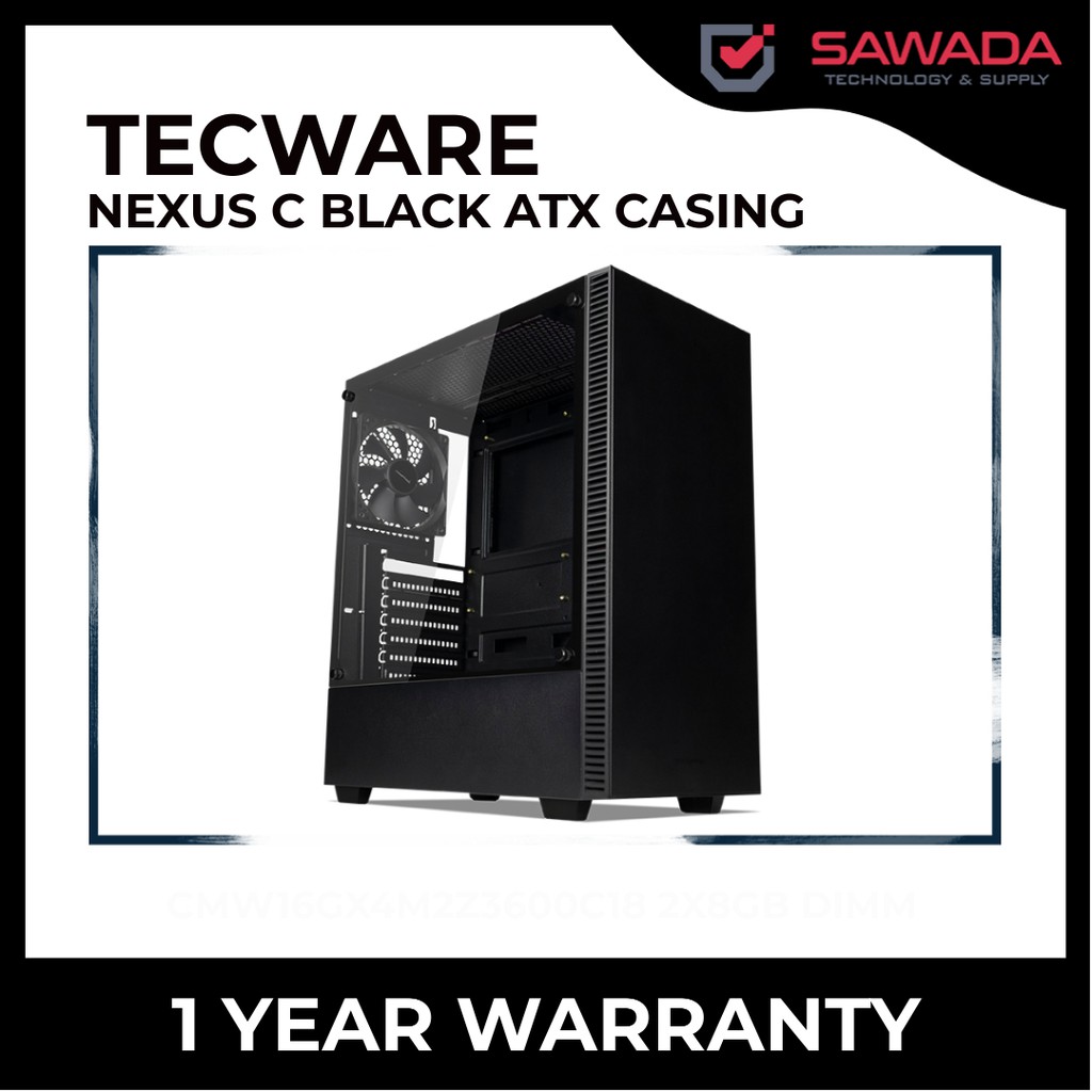TECWARE NEXUS C BLACK ATX CASING | Shopee Malaysia