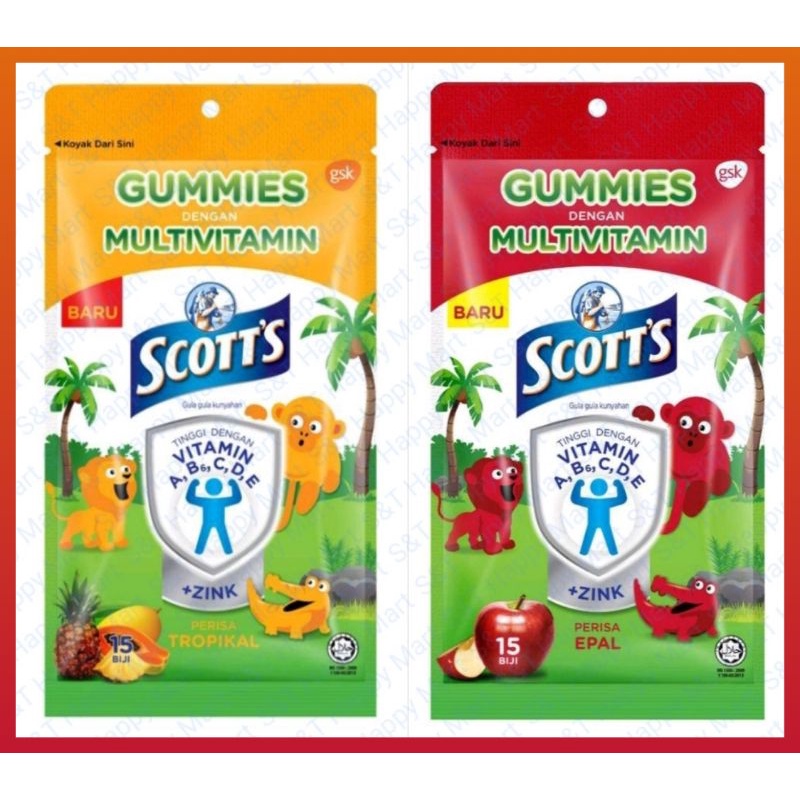 Scott's Gummies with Multivitamin - Mango & Apple 15's | Shopee Malaysia