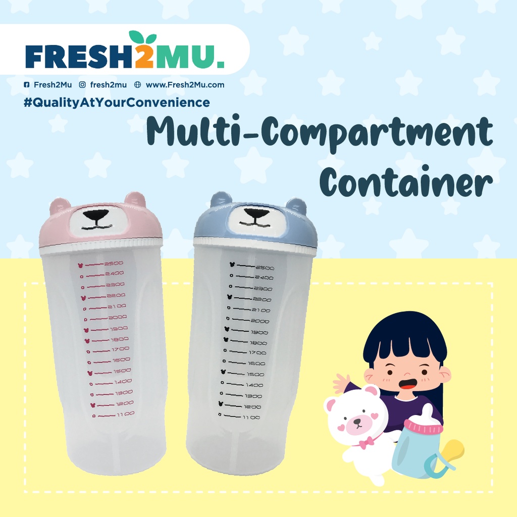 Multi-Compartment Container - Pink / Blue | Shopee Malaysia
