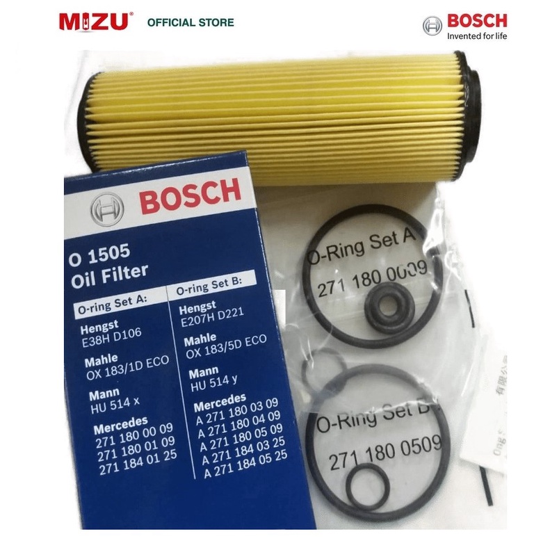 MIZU Bosch Oil Filter 1505- Mercedes-Benz M271 Compressor CGI Engine W204 S204 C204 W212 W211 ...