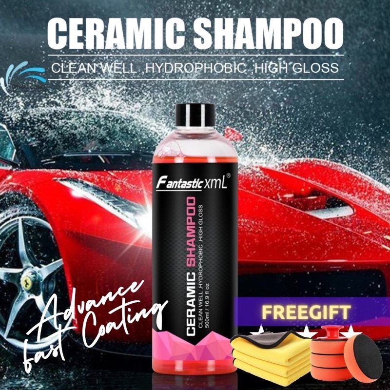 [500ML] Nano Ceramic Car Shampoo Wash & Wax in 1 Step Car Wash Car ...