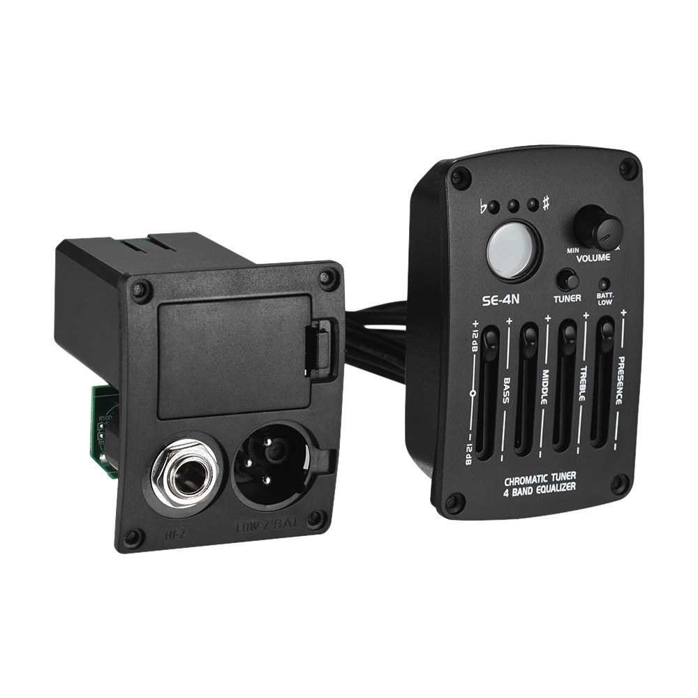 Acoustic Guitar Pickup 4 Bands EQ Equalizer Preamp Piezo Pickup with ...