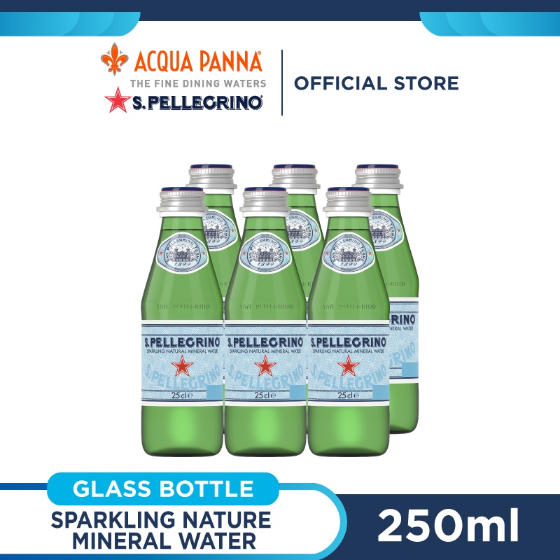 S.Pellegrino Sparkling Natural Mineral Water 6 Glass Bottle (250ml) | Shopee Malaysia