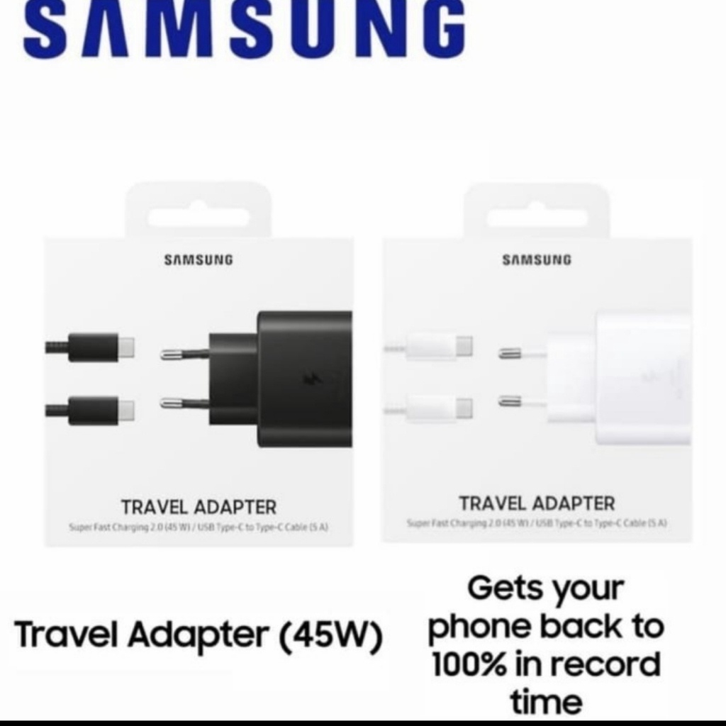 SAMSUNG CHARGER TYPE C TO C 45W 45 WATT SUPER FAST CHARGING ORIGINAL 1 ...
