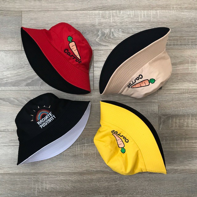 Carrot double-sided bucket hat - NTB004 | Shopee Malaysia