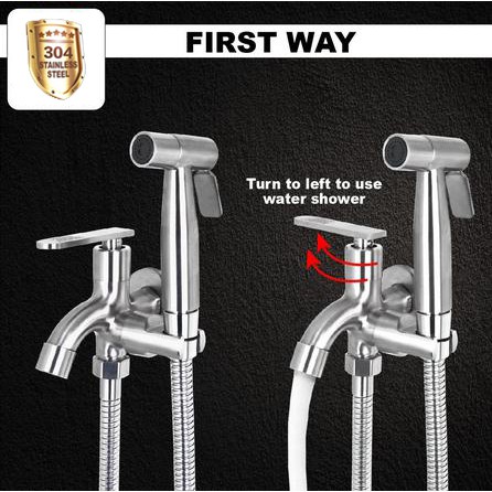 FIDELIS Stainless Steel SUS304 Bathroom Faucet TWO WAY TAP WITH BIDET ...