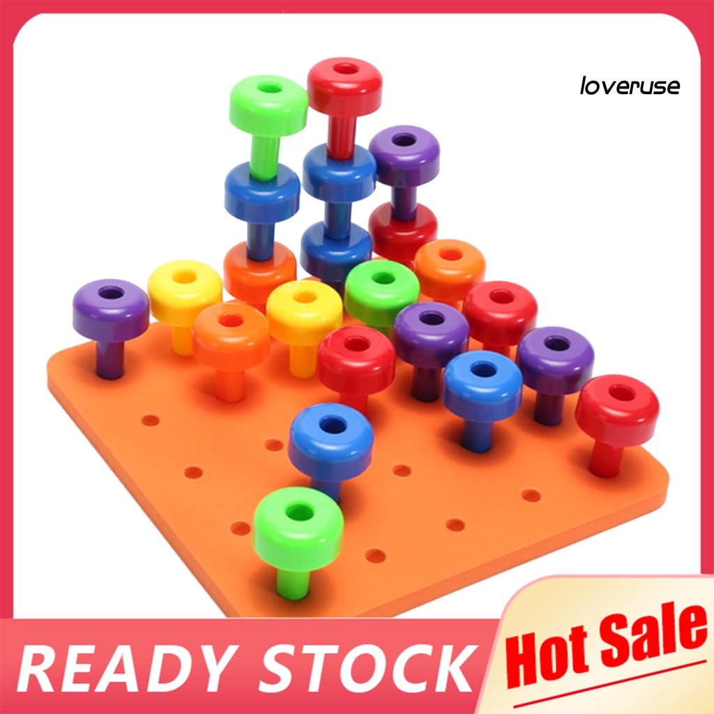 Creative Kids Early Learning Nail Building Block Stacking Peg Board Set ...