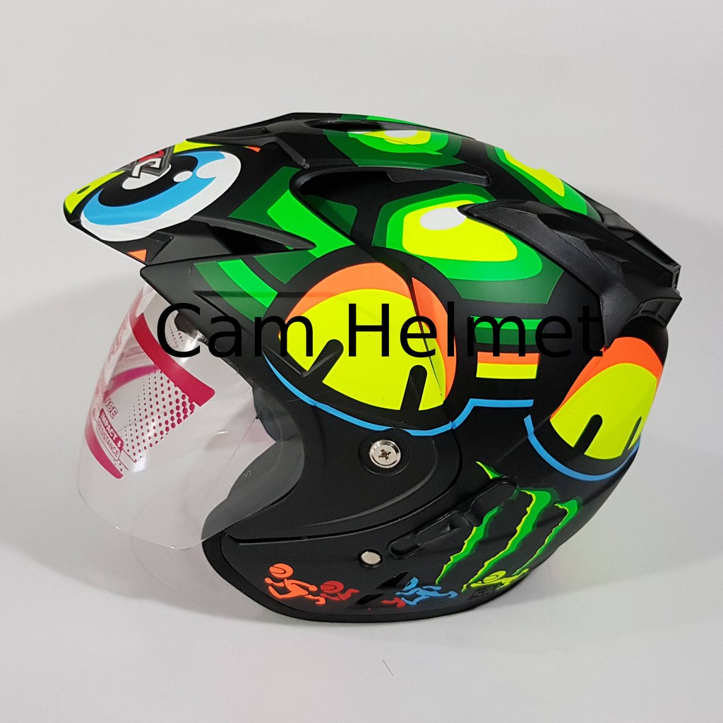 Sni KNC 2 Glass Motorcycle Helmet (double visor) turtle Rossi 46 ...