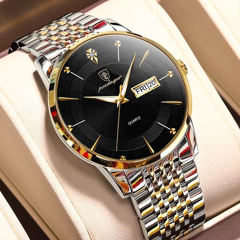 Swiss men's watch waterproof luminous ultra thin quartz watch live ...