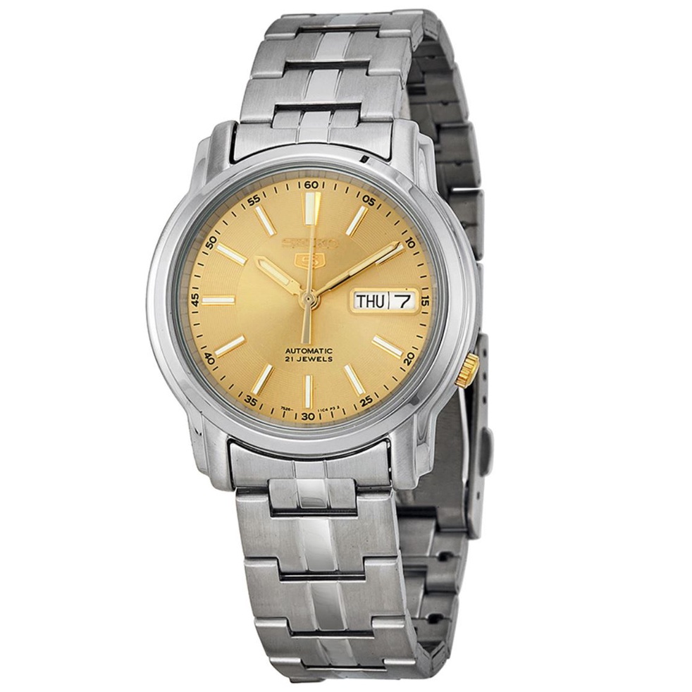 Seiko 5 Classic Champagne Gold Automatic SNKL81K1 | Shopee Malaysia