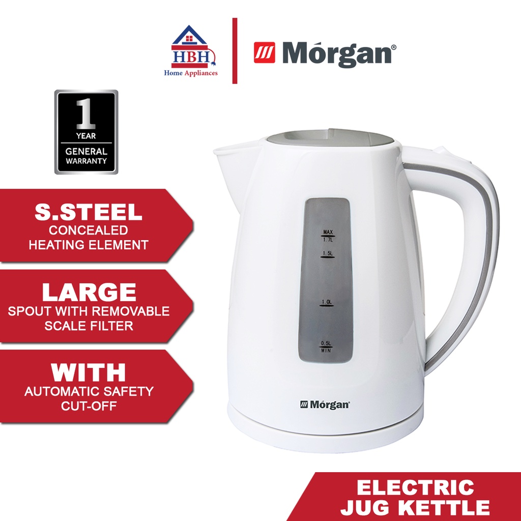 Morgan MJK-1010L MJK-1017L 1.0L 1.7L 1200W 2200W Cordless Swivel Base ...
