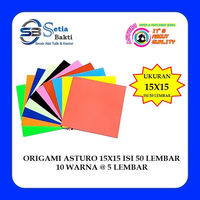 Asturo Origami 15x15 Contents 50 Lbr - Color Paper / Fold / Ornamental ...