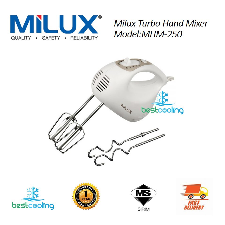 Milux MHM-250 Turbo Hand Mixer 200W | Shopee Malaysia