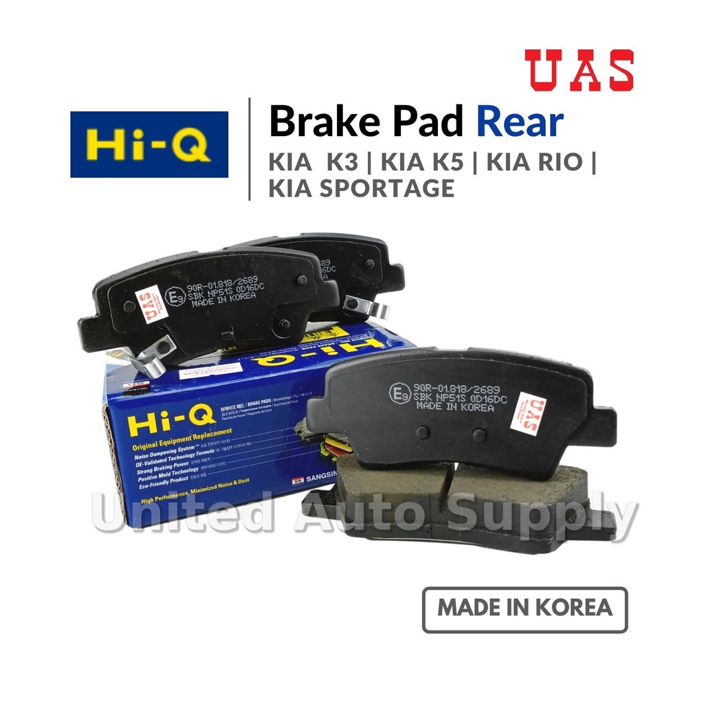 Hi-Q SANGSIN Brake Pad Rear For KIA Sportage K3 K5 Rio UB SP-1846 Korea ...