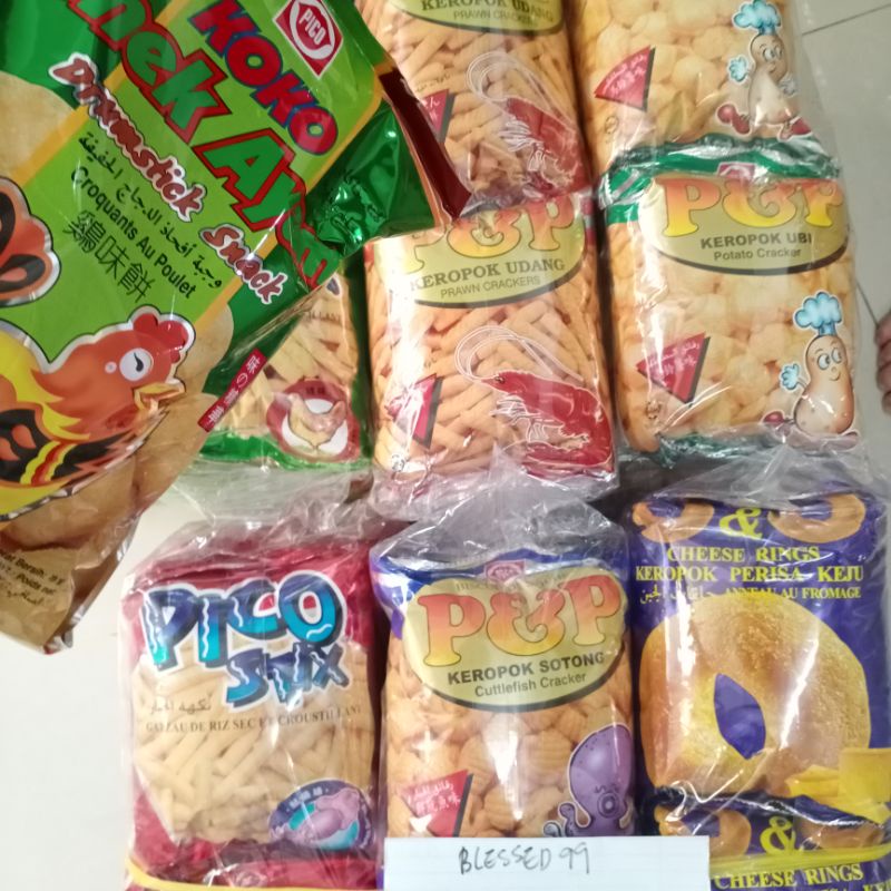 Snek Ayam Pico (60g) Koko Snek Cheese Rings keropok Sotong Udang ...
