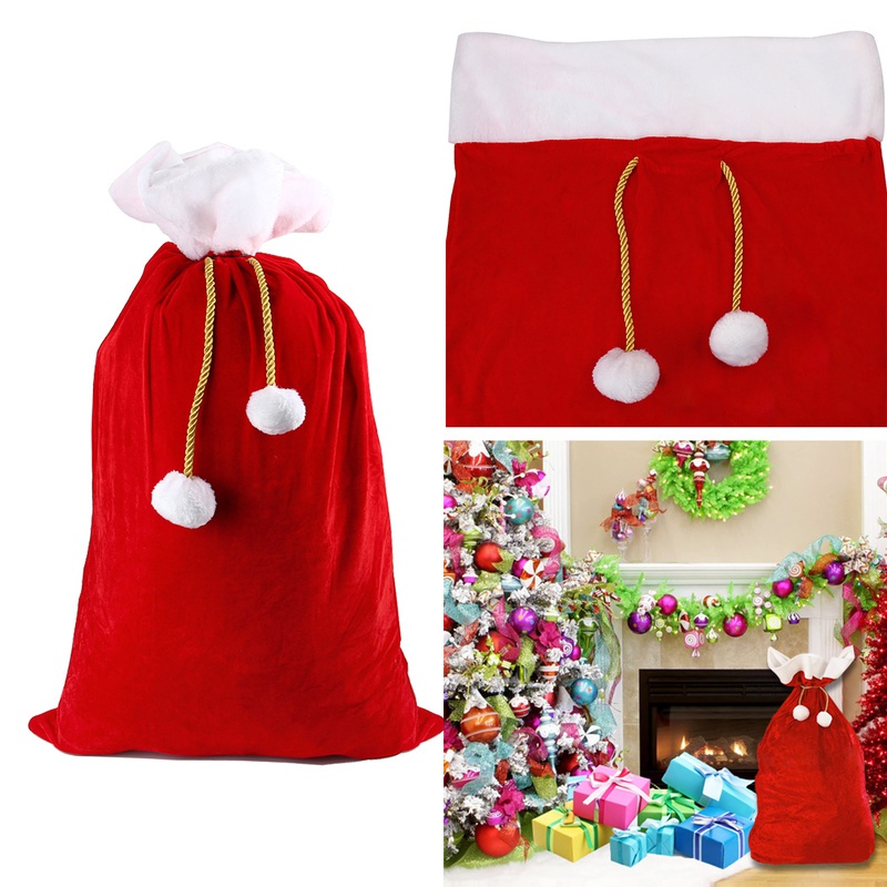 100*70 CM Large Size Santa Claus Gift Bags Velvet Santa Claus ...
