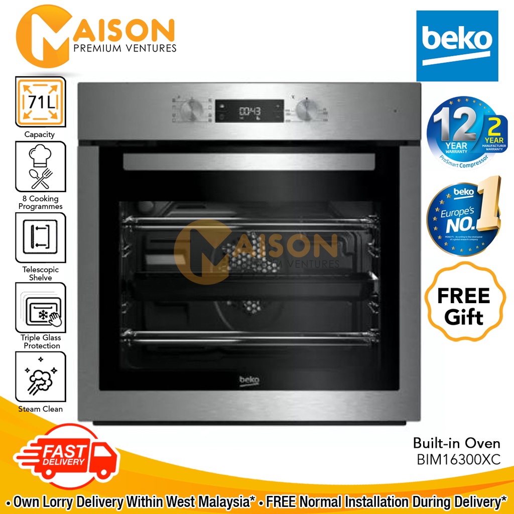 [Combo] Beko Built-in Oven 71Litres BIM16300XC + Electrolux Built-in ...
