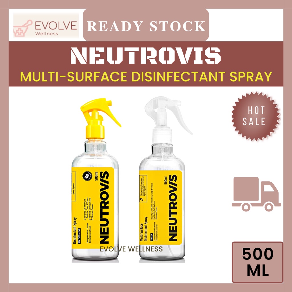 [500ML] NEUTROVIS MULTI-SURFACE DISINFECTANT SPRAY - KILLS 99% BACTERIA ...