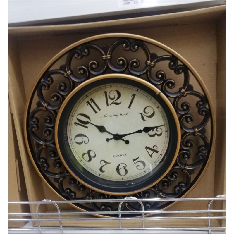 round black wall clock jam dinding bulat hitam | Shopee Malaysia