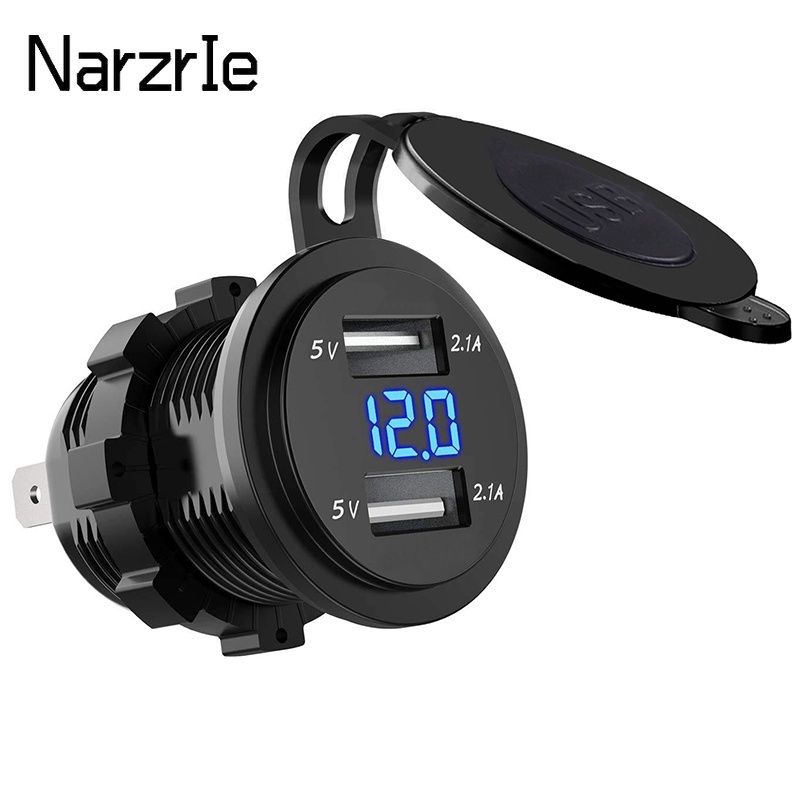 Dual USB Port 12V/24V Waterproof Motorbike Motorcycle Handlebar Charger ...