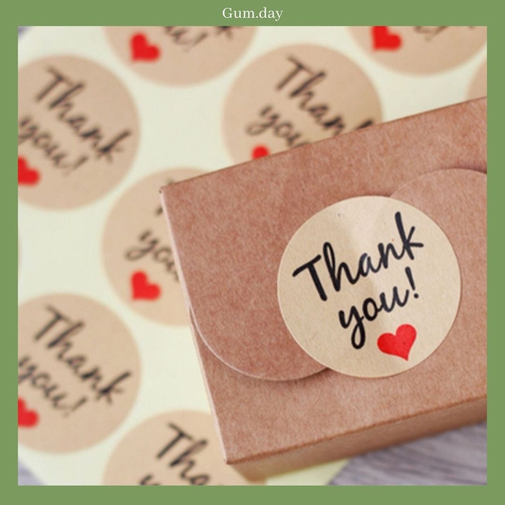 Thank you sticker kraft paper handmade sticker gift Chinese New Year ...