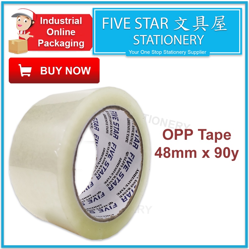 fivestar2u OPP Tape 48mm X 90 Yard Transparent Clear Tape Pita Pelekat Parsel Online | Shopee ...