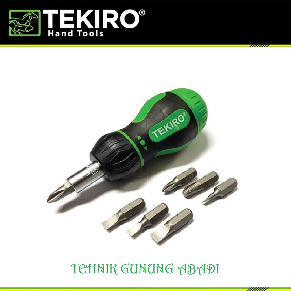 Tekiro ratchet screwdriver set 7in1 stubby / stubby ratchet & bits set ...