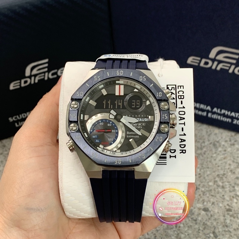 100% AUTHENTIC CASIO EDIFICE ECB-10AT-1A Scuderia AlphaTauri Limited Edition Smartphone Link ...