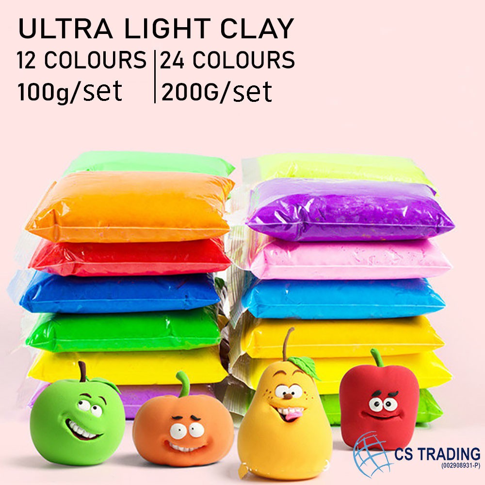 12 Colors / 24 Colors / Air Dry Clay Set Super Ultra Light Clay Butter ...