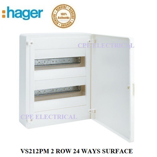 HAGER VS212PM Golf Enclosures 2 ROW 24 modules Surface Mounted | Shopee ...