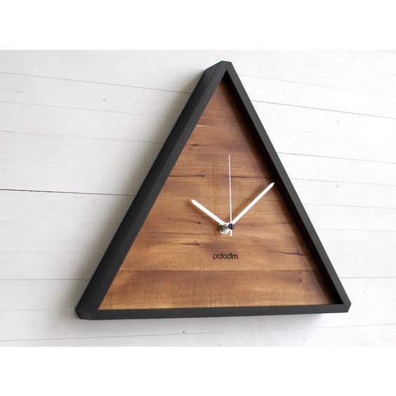 Triangular Wooden Wall Clock | Shopee Malaysia