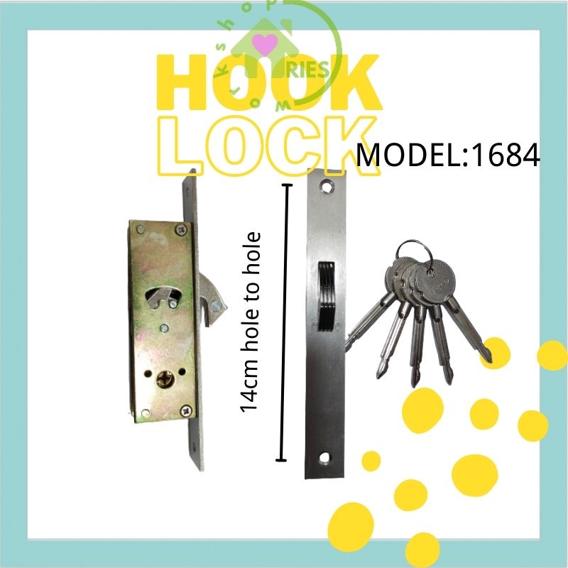 Iron Gate lock / single hook lock / Lock Grill Door / 1685 gate lock ...
