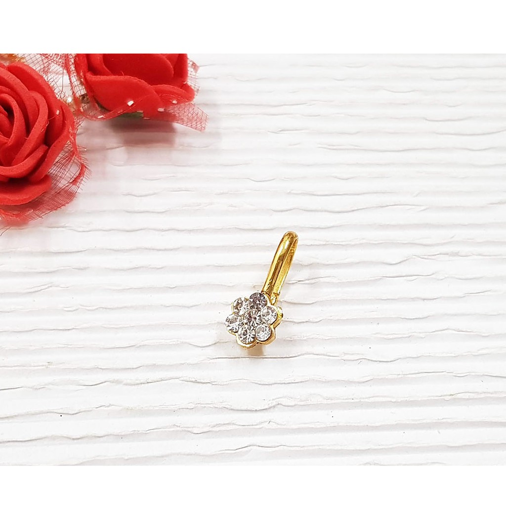 Ethnic White Colour Stone Press On Nose Pin | Shopee Malaysia