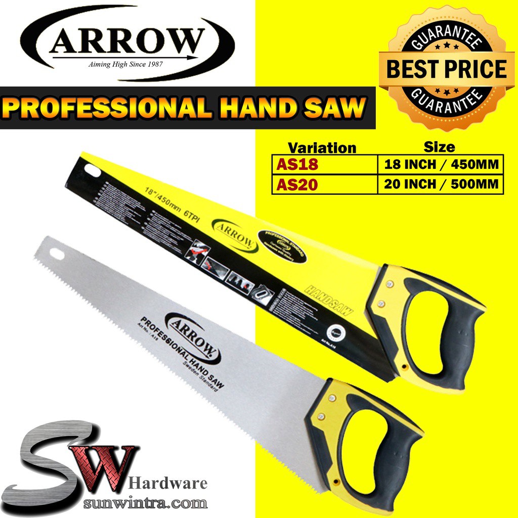 ARROW Professional Standard Hand Saw 18" / 20" AS18 AS20 AS 18 AS 20 ...
