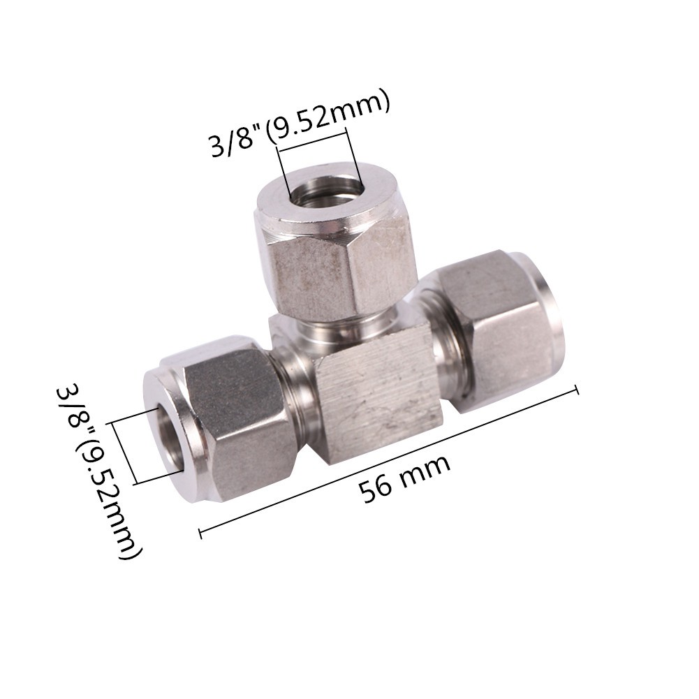 Stainless steel 3/8 "(9.52mm) pipe connector Straight Elbow Tee Plug 3/ ...