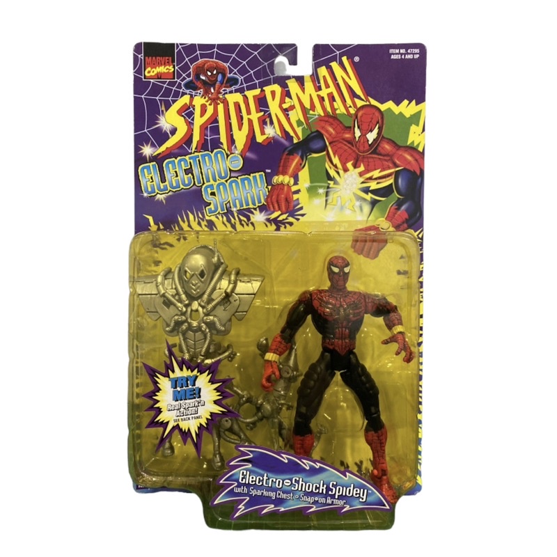 ToyBiz Spider-Man Electro Shock Spidey with Sparking Chest + Snap on ...