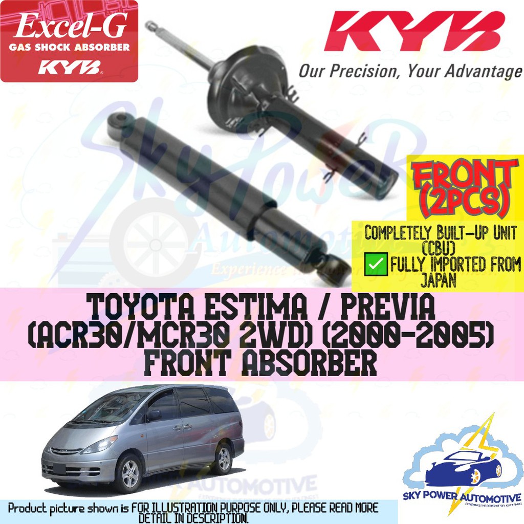 TOYOTA ESTIMA/PREVIA (ACR30/MCR30 2WD) KAYABA (KYB) EXCEL-G GAS SHOCK ABSORBER (FRONT 2PCS ...