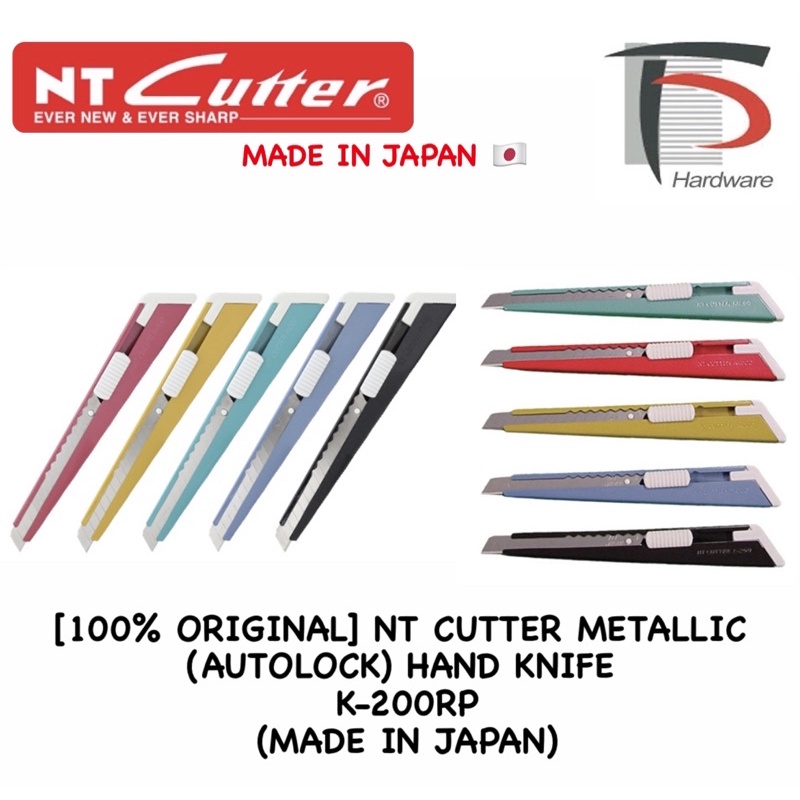 [100% ORIGINAL] NT CUTTER METALLIC (AUTOLOCK) HAND KNIFE K-200RP (MADE ...
