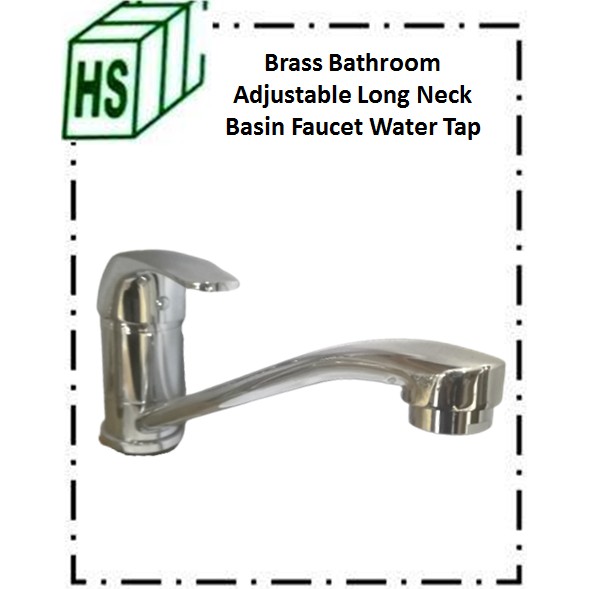 Brass Bathroom Long Neck Bathroom Basin Faucet Water Tap | Shopee Malaysia