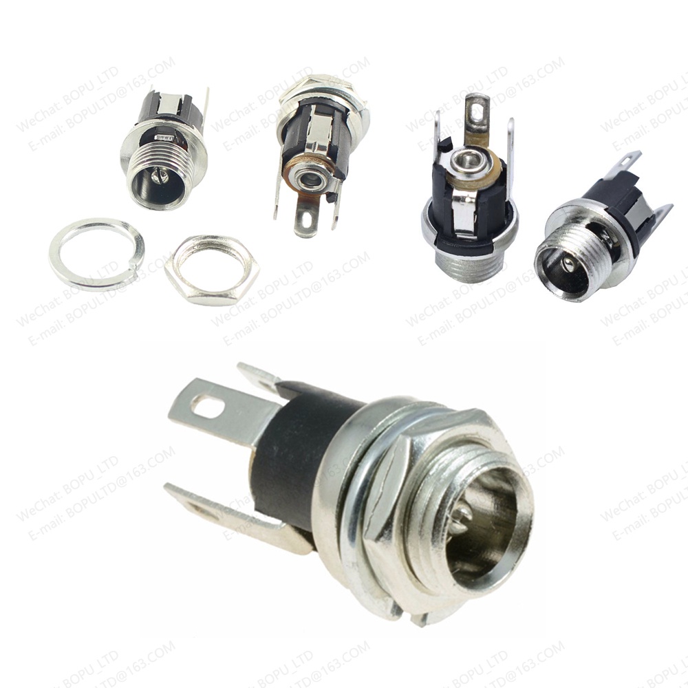 10pcs DC 5.5*2.1mm Power Supply Jack Socket 2.1mm x 5.5mm Connector Female Panel Mount Connector ...