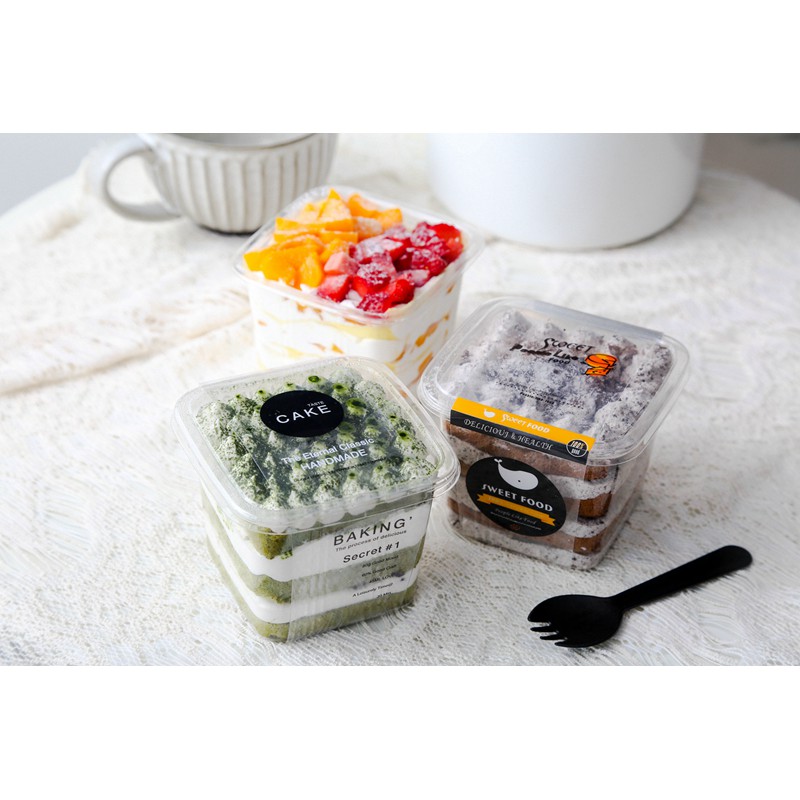 Square Tiramisu Mousse Plastic Box B10-08 (Lot of 10) | Shopee Malaysia
