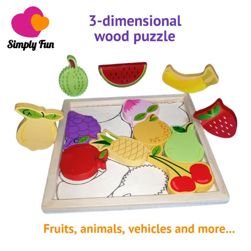 🇲🇾 Ready stock ️ Wooden puzzle with characters for every pieces 🧡 Susun ...