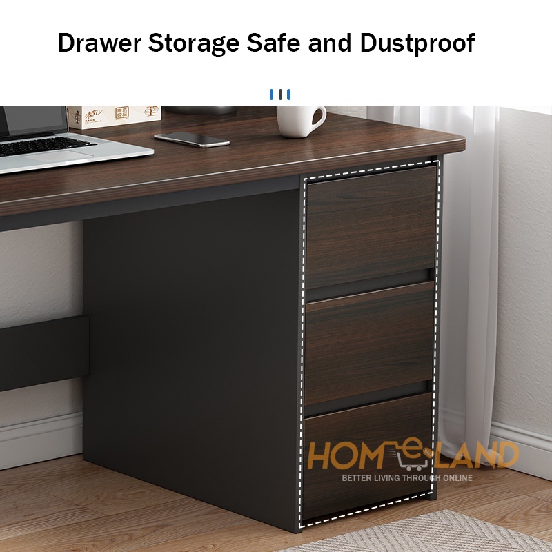 HOMELAND Office Table Computer Desk Study Table Home Office Desk with 3 ...