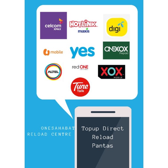 (Prepaid) Topup Direct Reload Murah Pantas Telco Celcom Maxis Umobile Digi Tunetalk Yes Onexox ...
