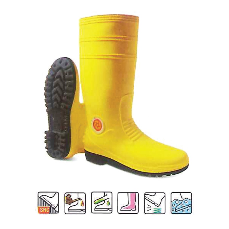 KORAKOH PVC RAIN SHOES (YLW) (WITH LINING) (S-SHOE-7000CL) | Shopee ...