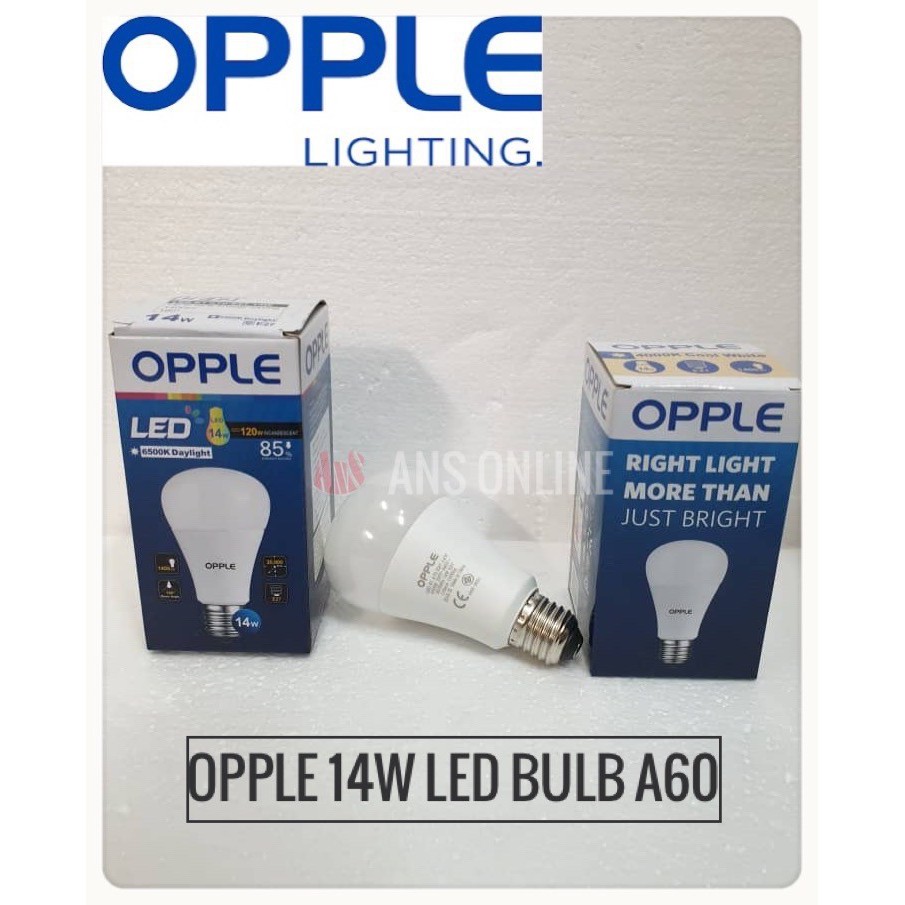 OPPLE A70 14W LED BULB DAYLIGHT 6500K / WARM WHITE 3000K / COOL WHITE ...