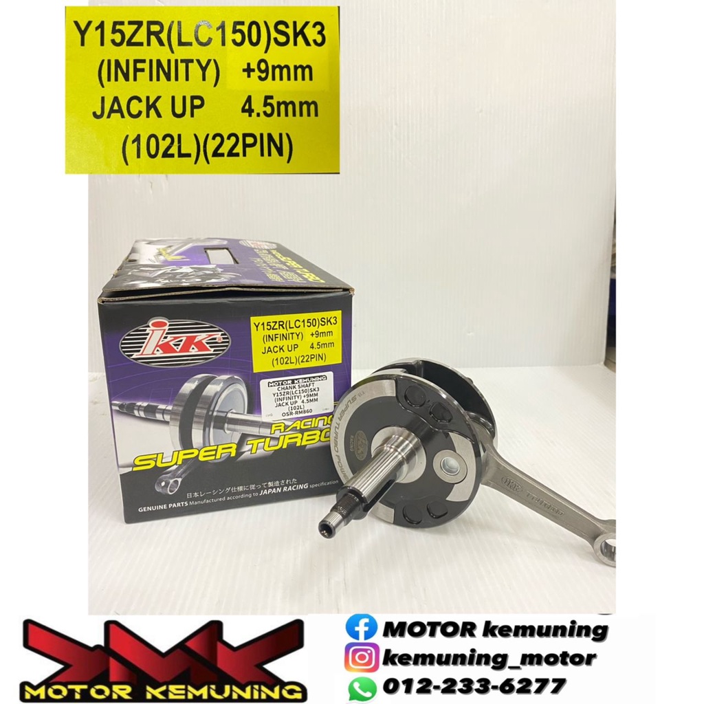 CRANKSHAFT IKK Y15 JACK 4.5MM ROD 102L INFINITY SK3 Y15ZR CRANK JEK ...