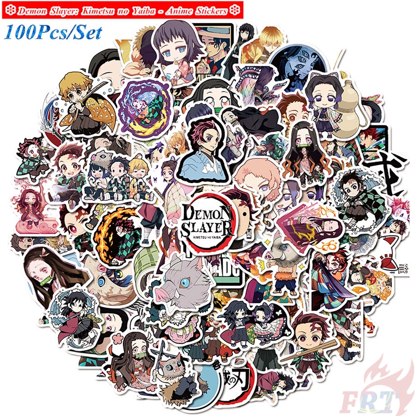100Pcs/Set Demon Slayer: Kimetsu no Yaiba - Anime Stickers DIY Fashion ...
