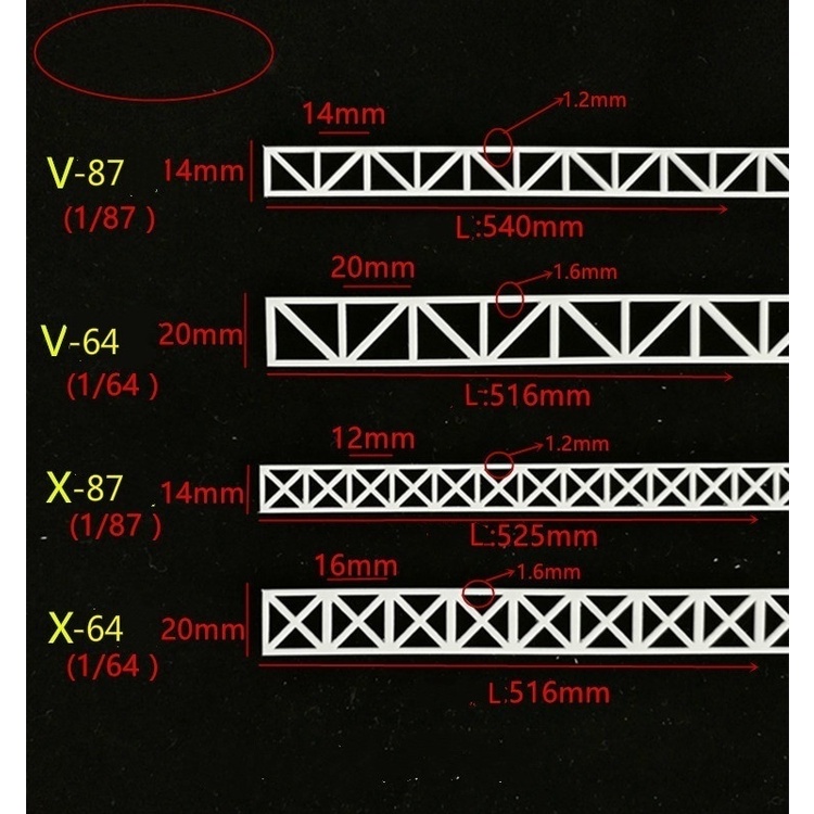 1:64 1:87 HO Scale Building Model Material VX Truss Bridge Steel ...